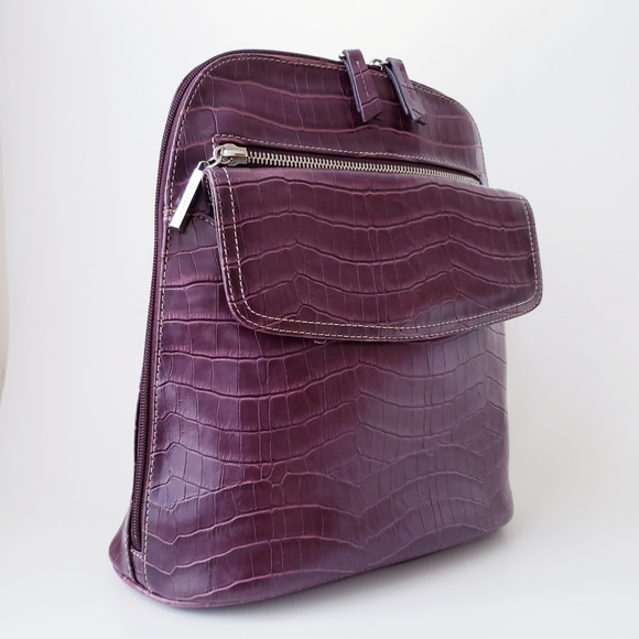 Liz Claiborne | Bags | Vintage Liz Claiborne Croc Print Backpack | Poshmark